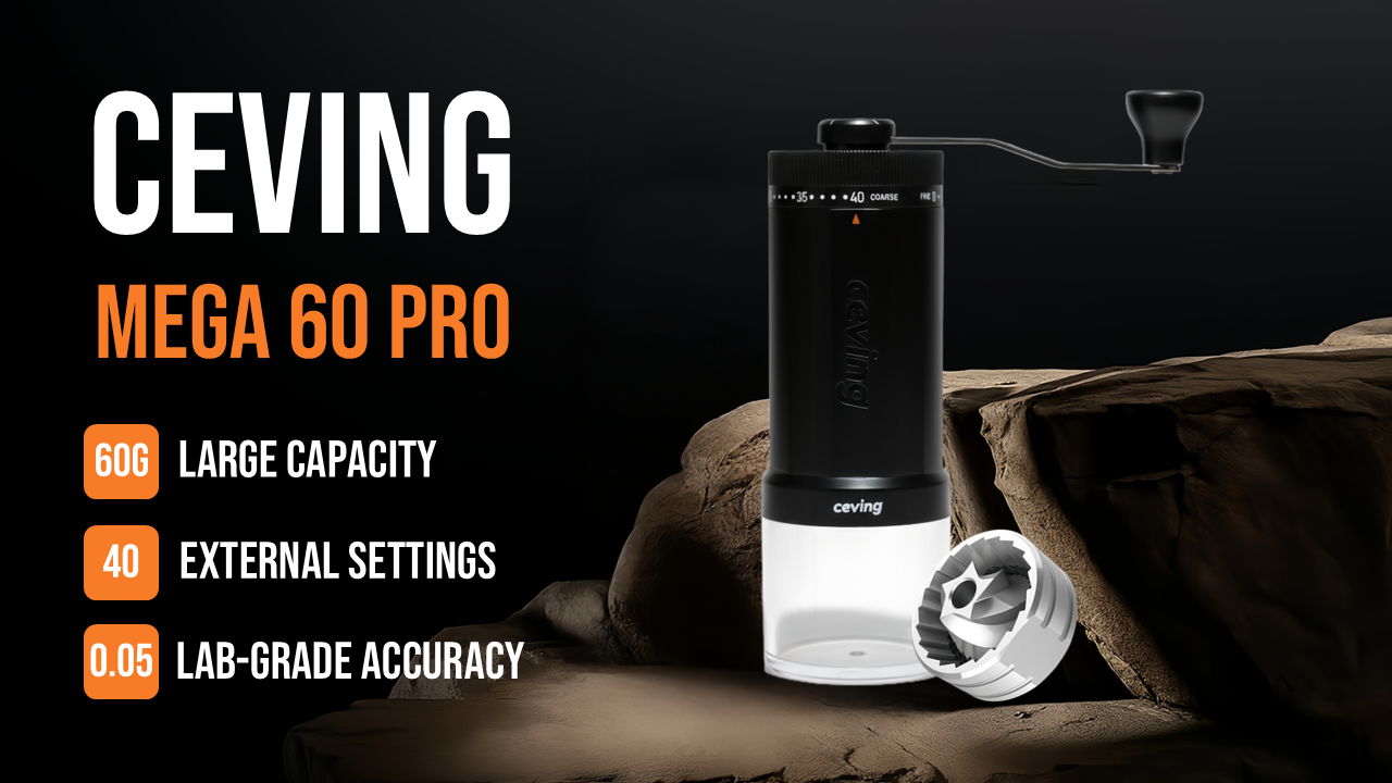Ceving, Manual Coffee Grinder, Stainless Steel Burrs, 60g Capacity ...