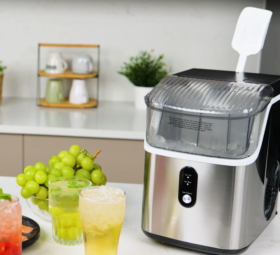 Auseo Nugget Ice Maker Countertop, Portable Ice Maker Machine with Self ...