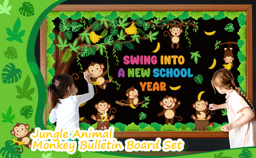 Summer Monkey Tree Bulletin Board Set Swing Into A New School Year ...