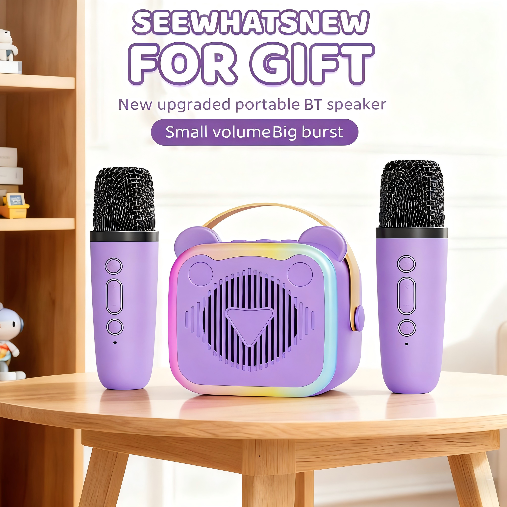 OZMI Mini Karaoke Machine for Kids, Little Bear Mini Karaoke with 2 ...