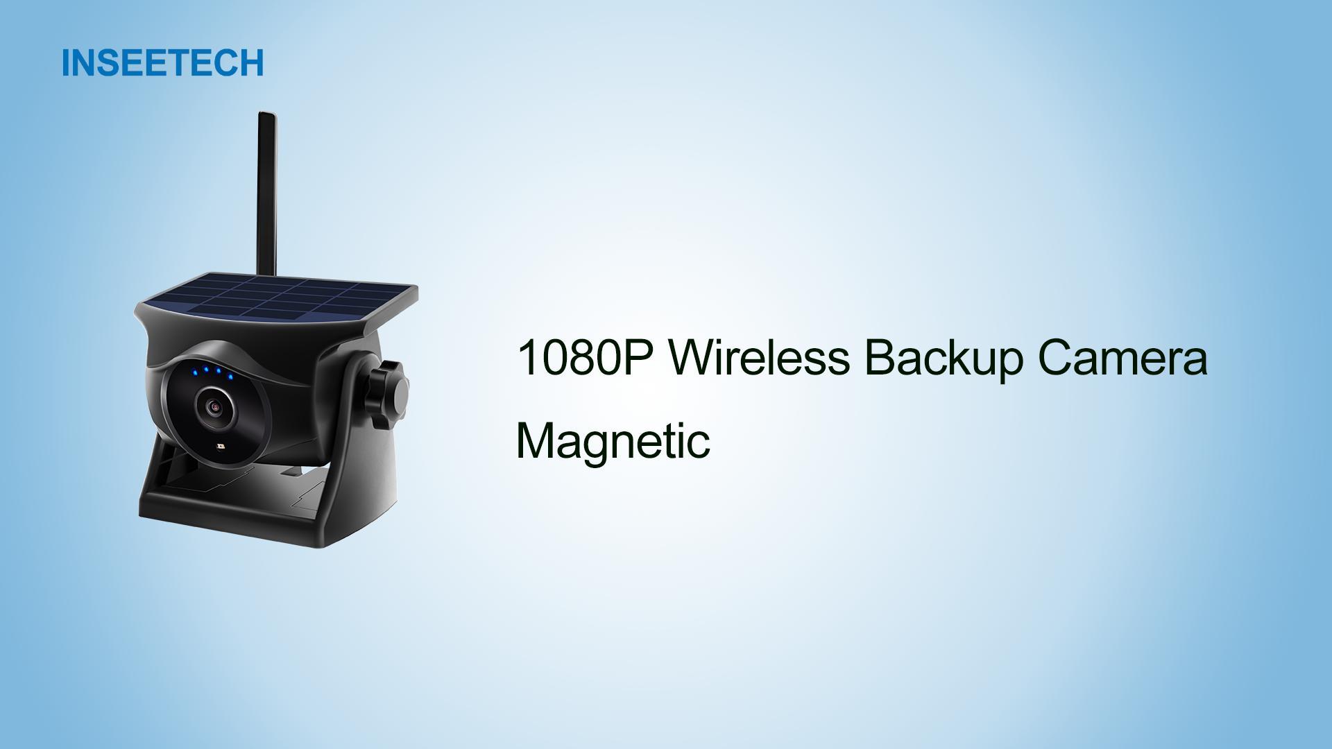 INSEETECH 1080P Solar Wireless Backup Camera System with Magnetic Hitch ...