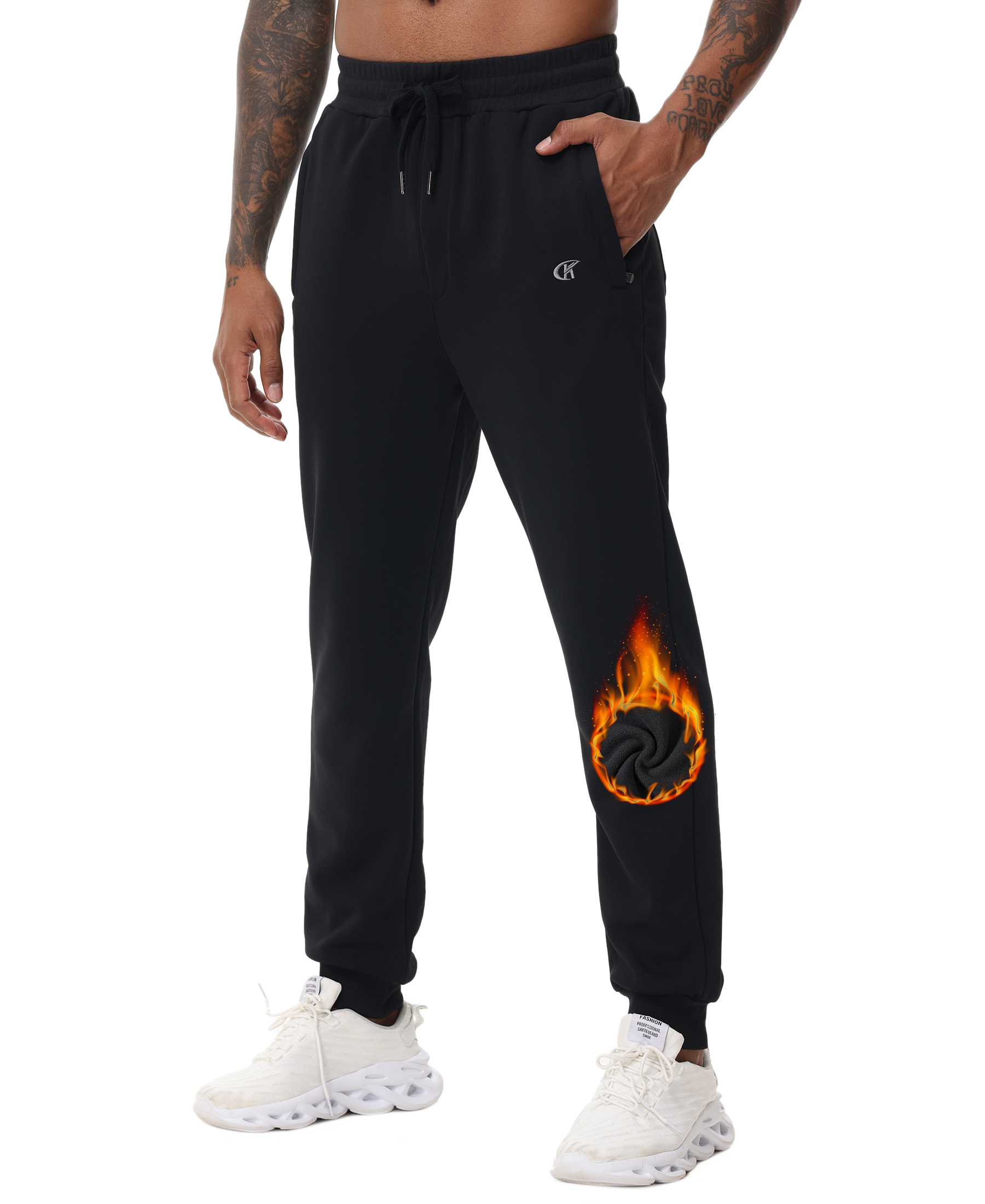 Men's Winter Fleece Pants Sherpa Lined Sweatpants Active Running Jogger ...