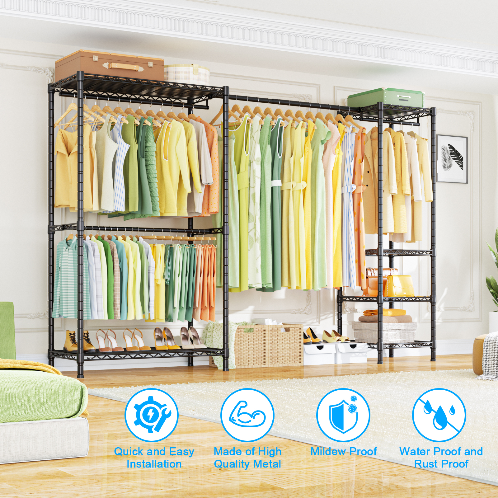 Ulif E10 Heavy Duty Closet Organizer for Bedroom & Laundry Room ...