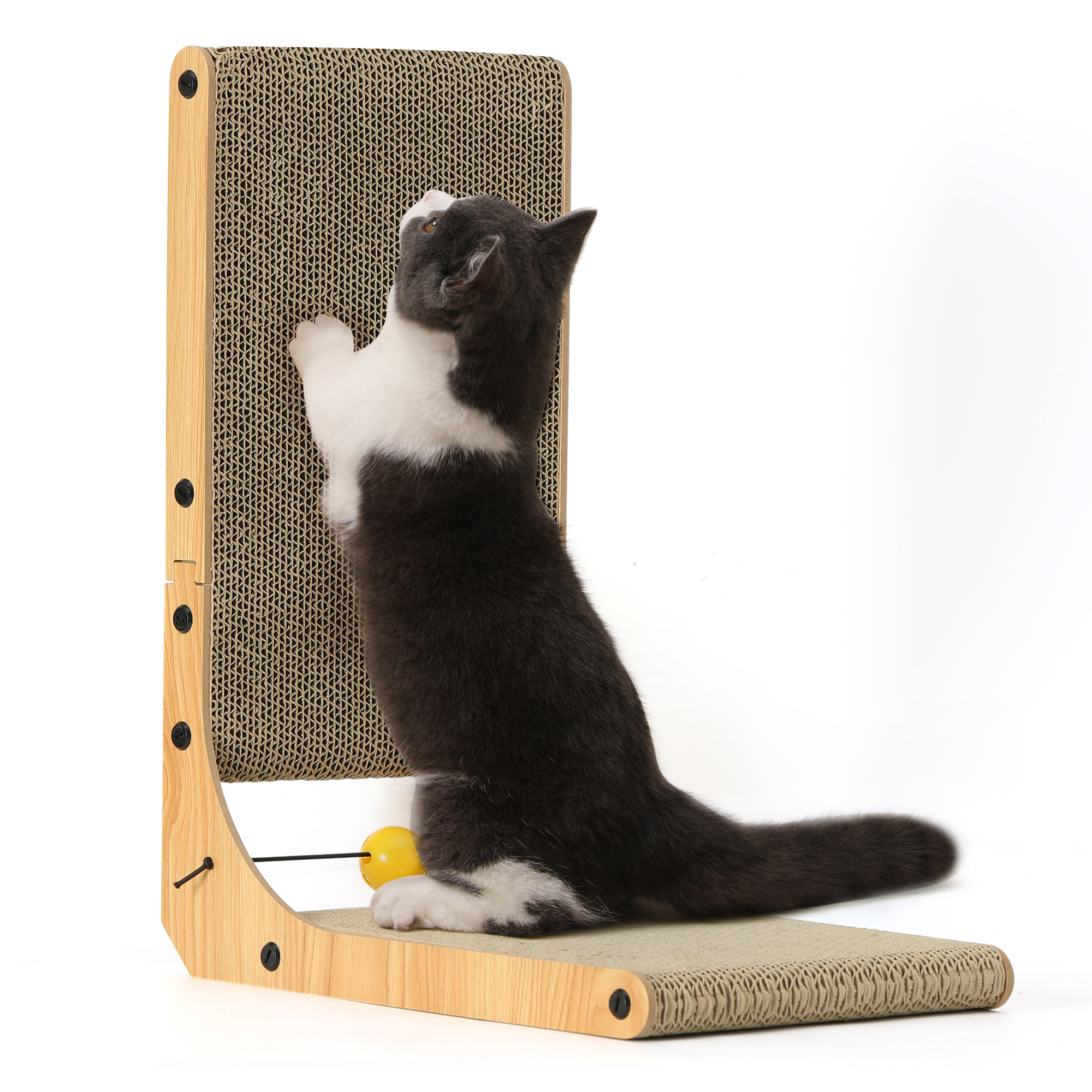 FUKUMARU Curved Cat Scratcher, Wall Scratchers for Indoor Cats, 18.9 ...