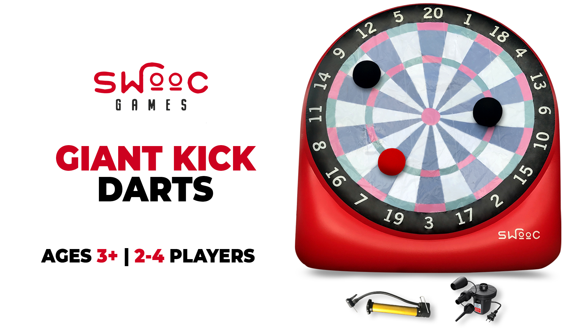 SWOOC Games - Giant Kick Darts (Over 6ft Tall) with 15+ Games Included ...