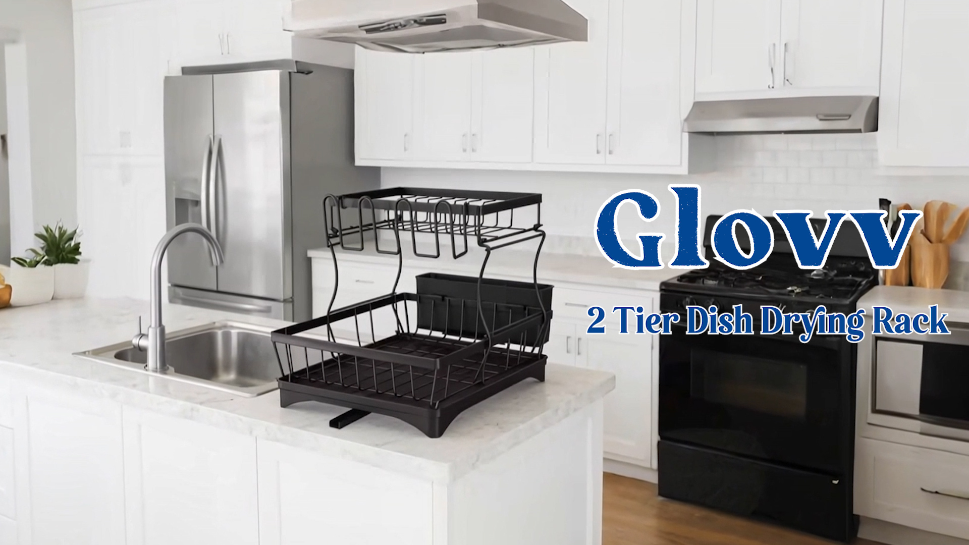 Glovv 2 Tiers Detachable Dish Drying Rack, Collapsible over the Sink ...