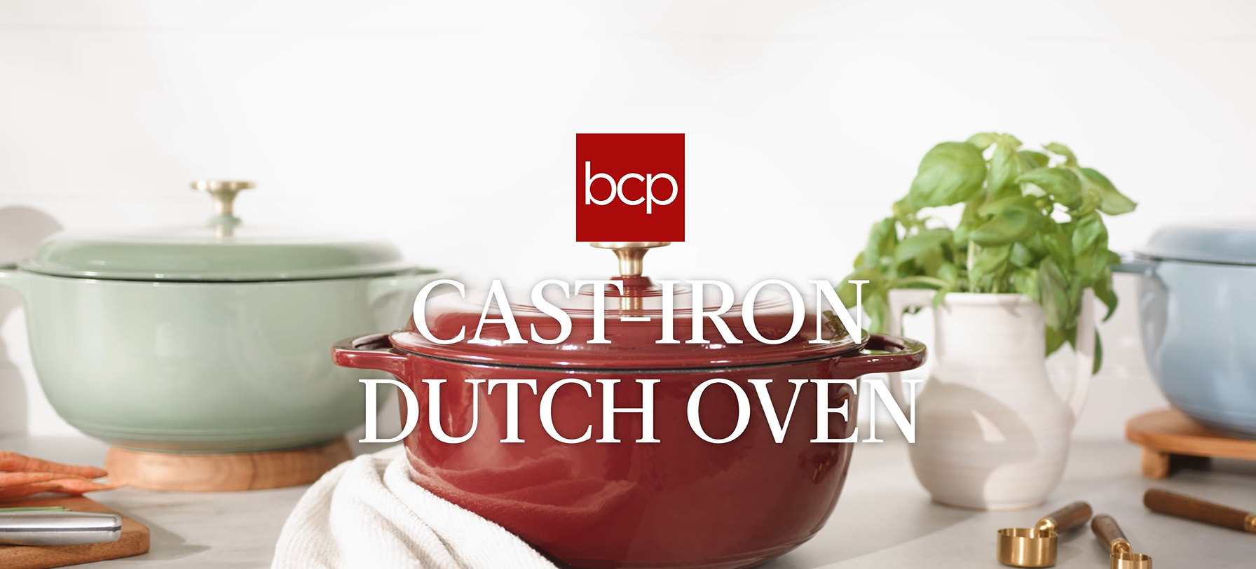 Best Choice Products Cast Iron Dutch Oven, 6 Qt, Blue Enamel, Side ...