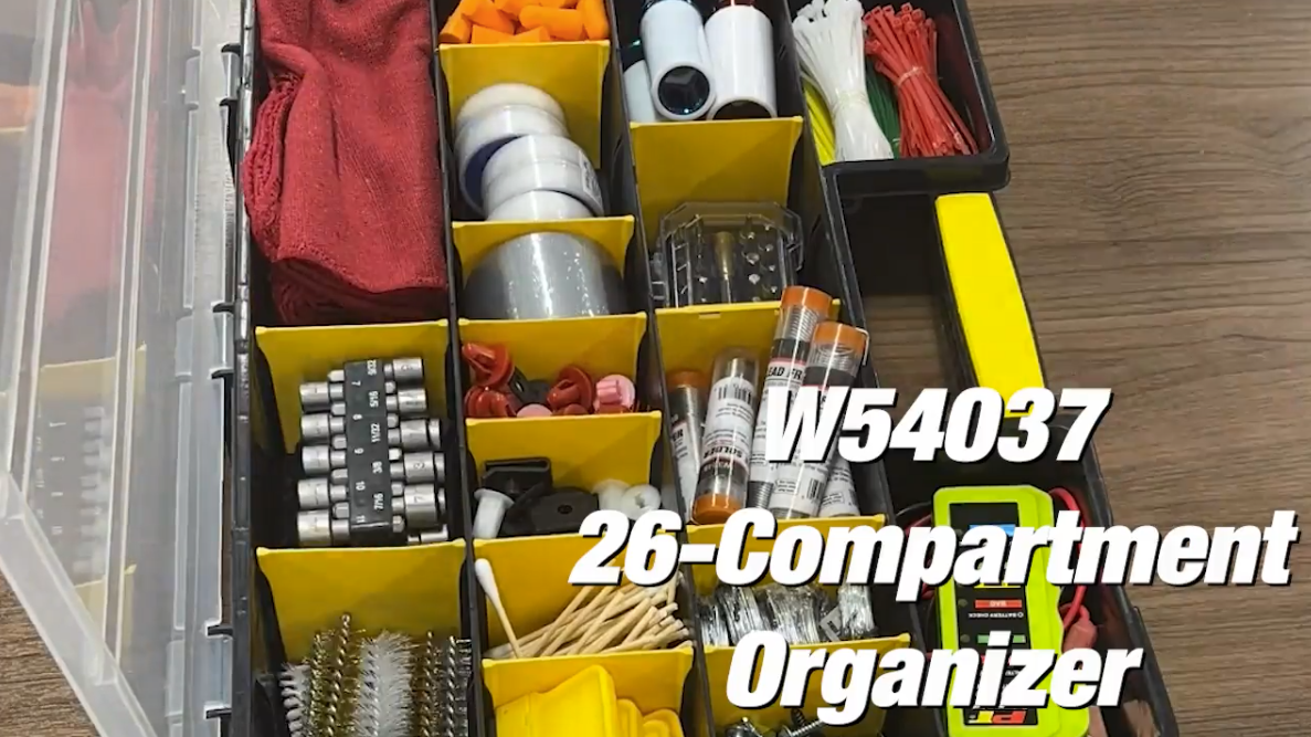 Performance Tool W54037 Plastic Parts Storage 26 Compartment Organizer ...