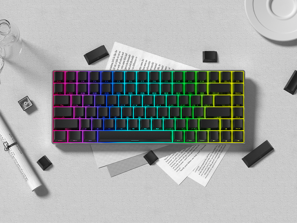 COSTOM 123 Keycaps, PBT Shine Through, Minimalist White Side Print ...