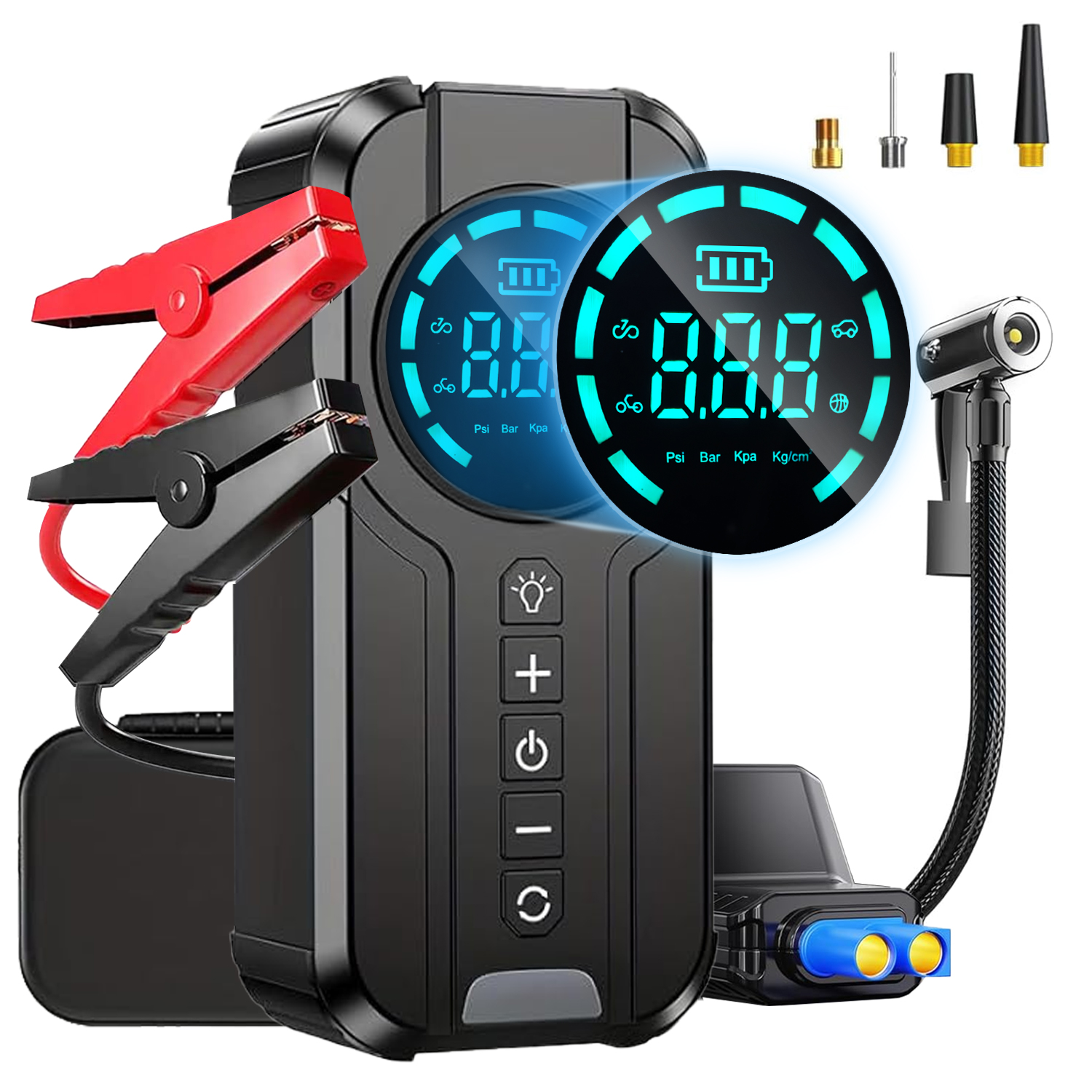 QINK ROLMIL 6000A Jump Starter with Air Compressor, 150PSI Battery ...