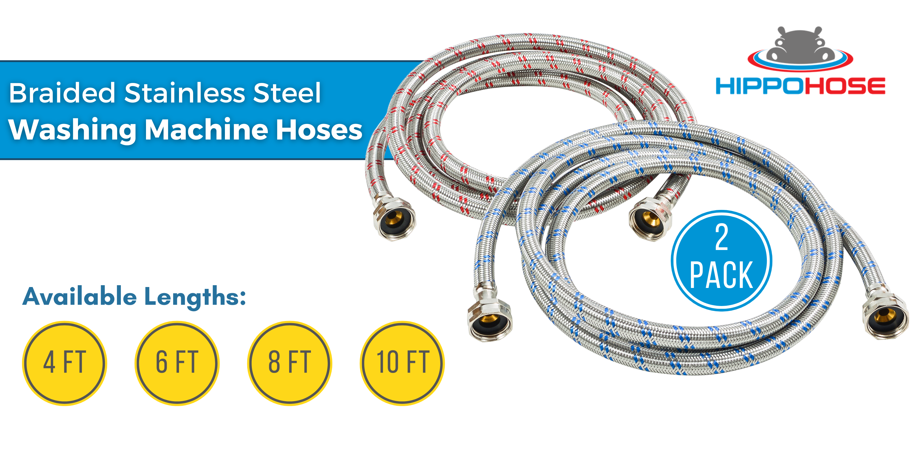 Washing Machine Hoses (6FT) - OCT Connect for Easy & Secure Tightening ...