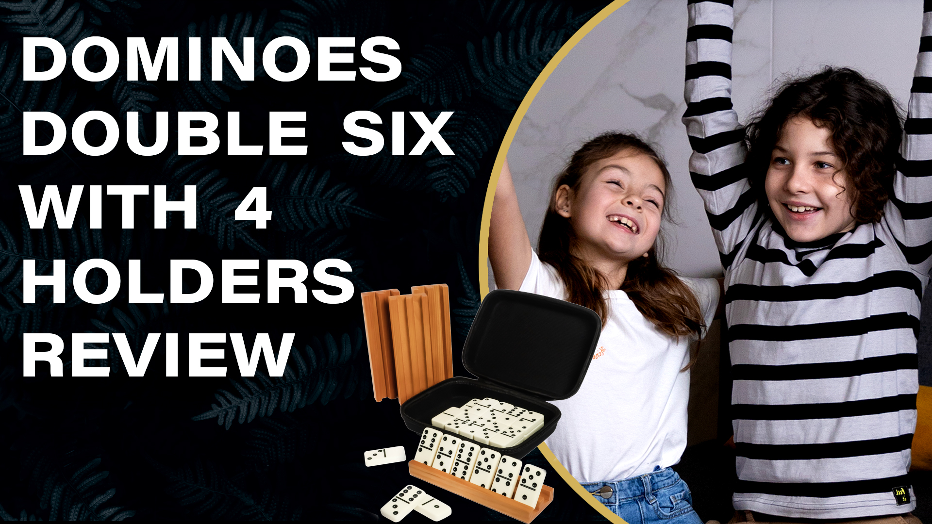 Queensell Double 6 Dominoes Set with 28 Tiles, Racks, Domino Holder ...