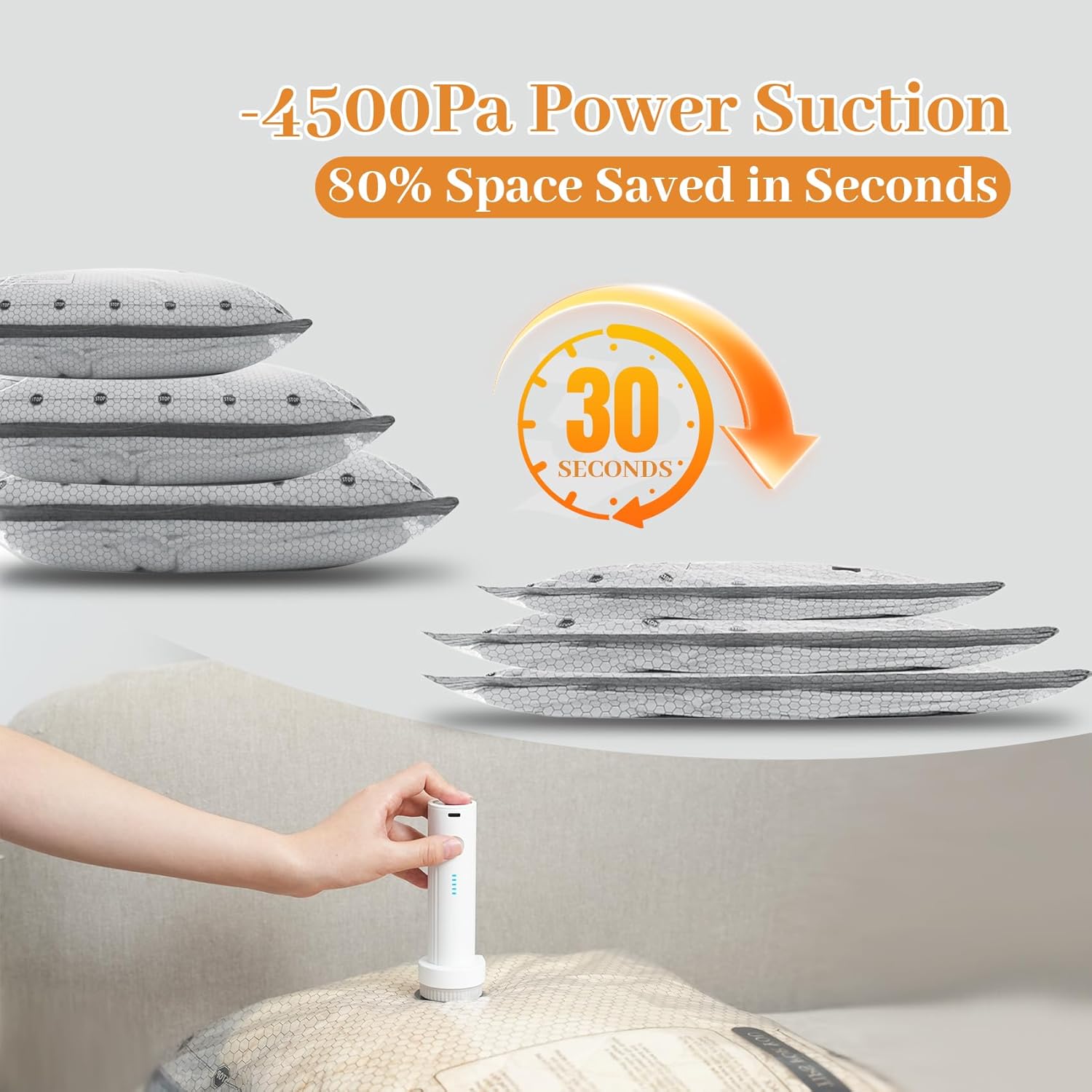 Vacuum Bags for Travel with , 15 Pack Carry-on Size Compression Packing ...
