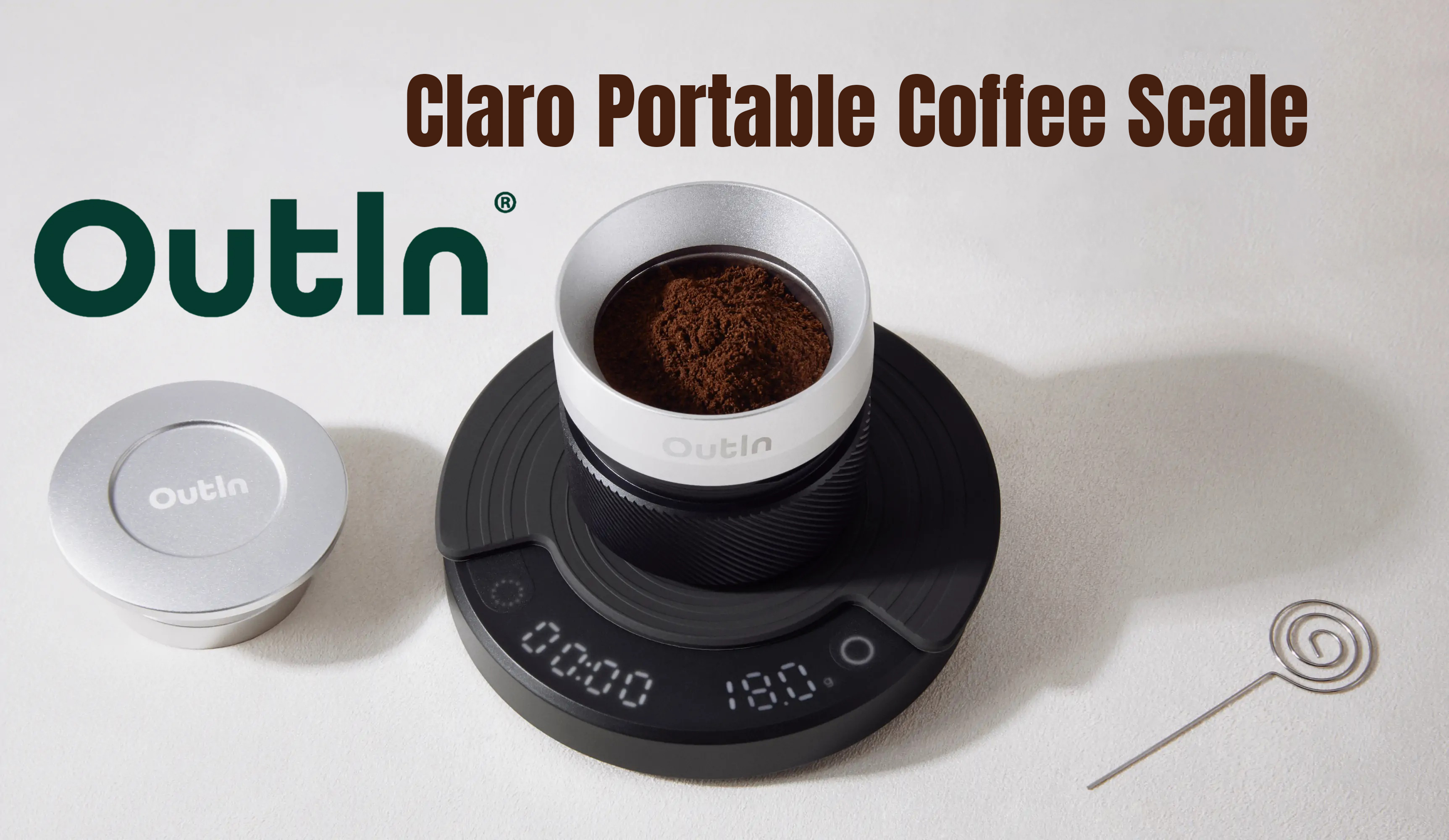 OutIn Claro Portable Coffee Scale, Digital Espresso Scale with Timer, 0 ...