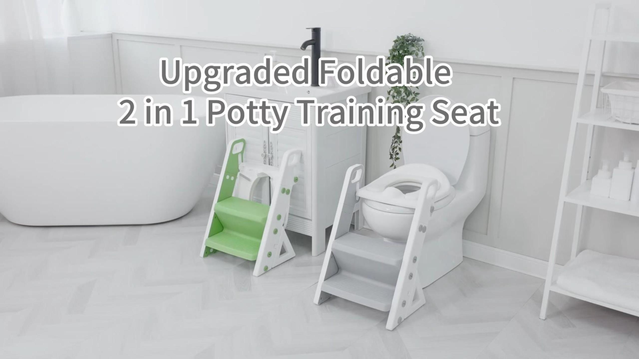 Beavtaens Potty Training Seat, Upgrade Foldable Step Stool with ...