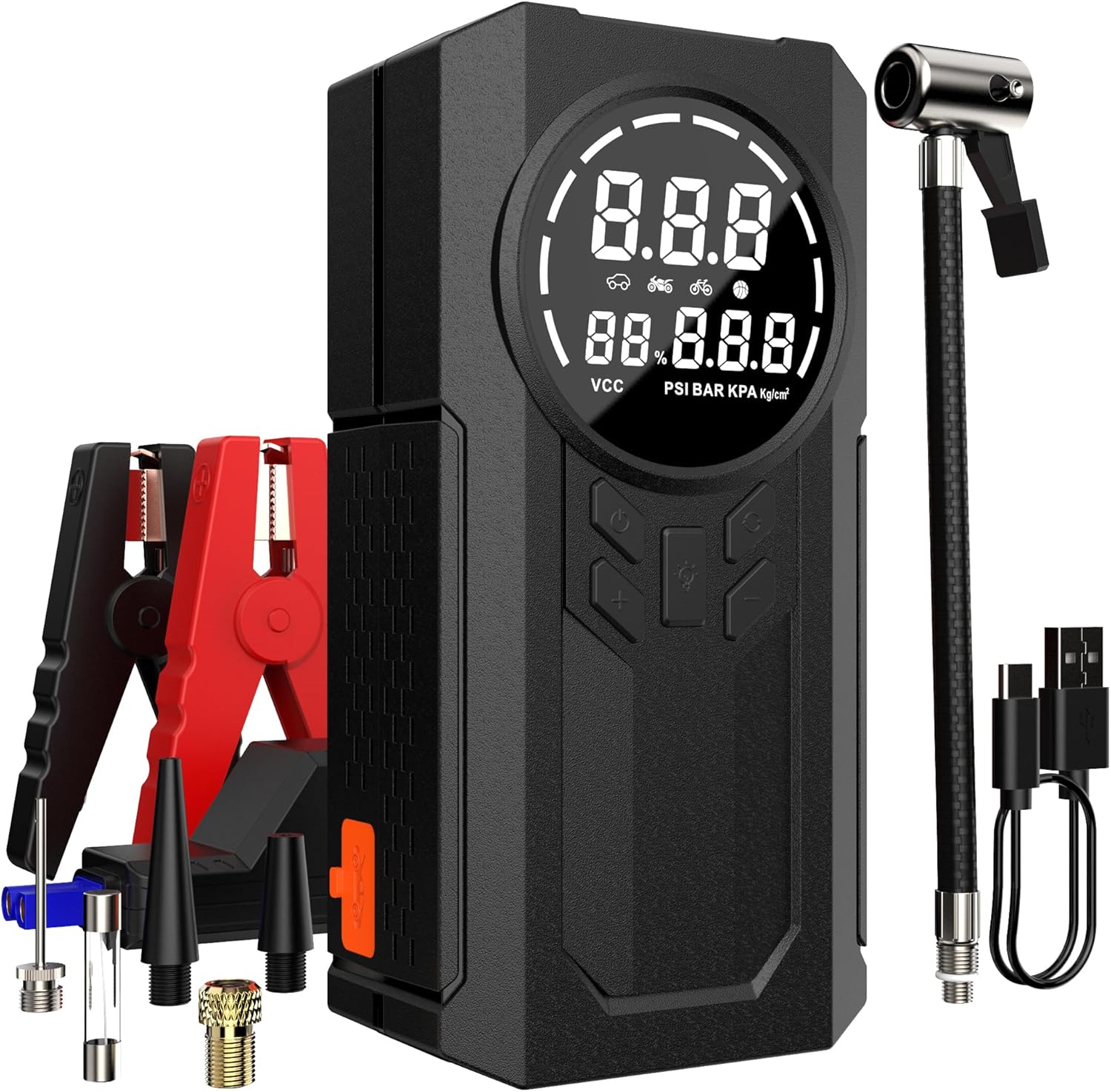 J&N Car Battery Jump Starter with Air Compressor, 12V ,1000A,1 Pack - Walmart.com