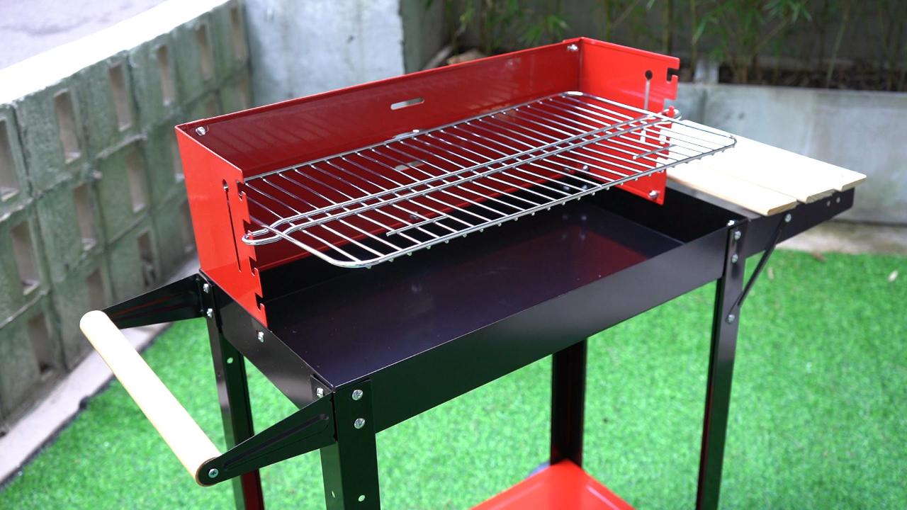 Linsen-outdoors Charcoal Grill Square BBQ Grill For Outdoor Camping ...