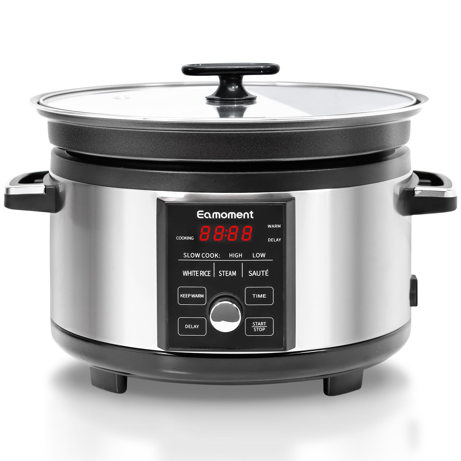 5.5 Quart Slow Cooker With Timer, Aluminum Alloy Non Stick Liner ...