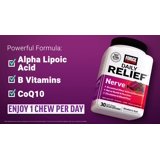 Force Factor Daily Relief Nerve Supplement with Alpha Lipoic Acid B Vitamins CoQ10 Acetyl-L ...