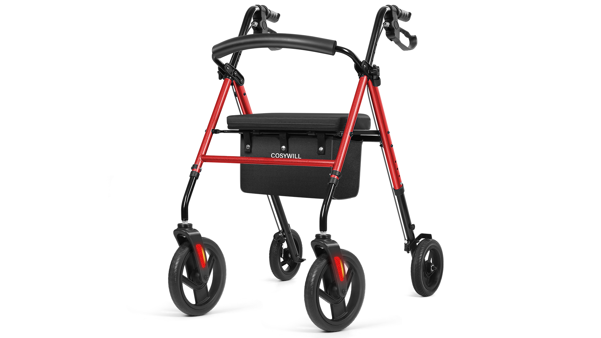 COSYWILL Rollator Walker with Seat,Foldable Walkers for Seniors ...