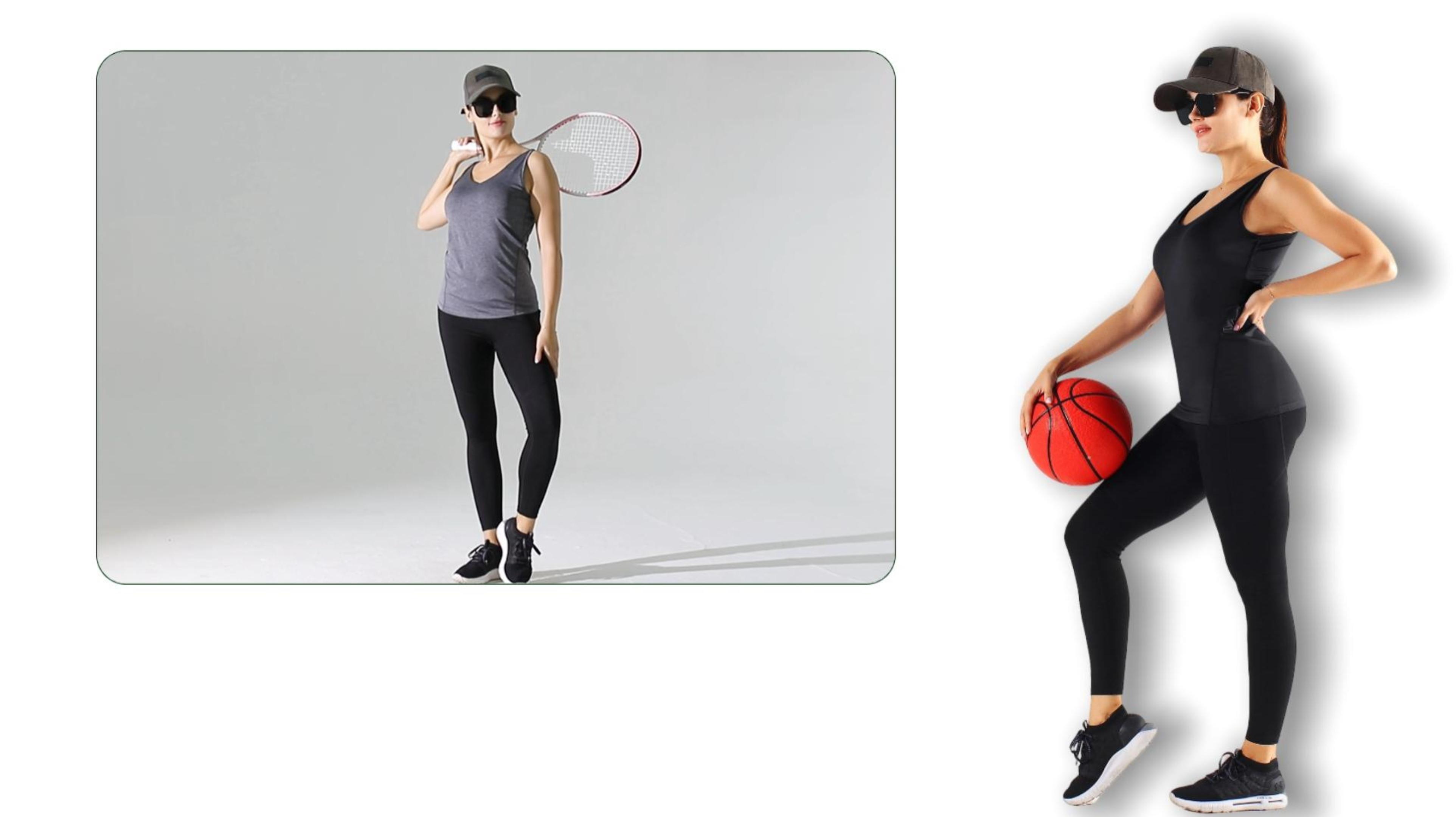 NELEUS Womens Workout Compression Tank Top with Built in Bra V Neck ...