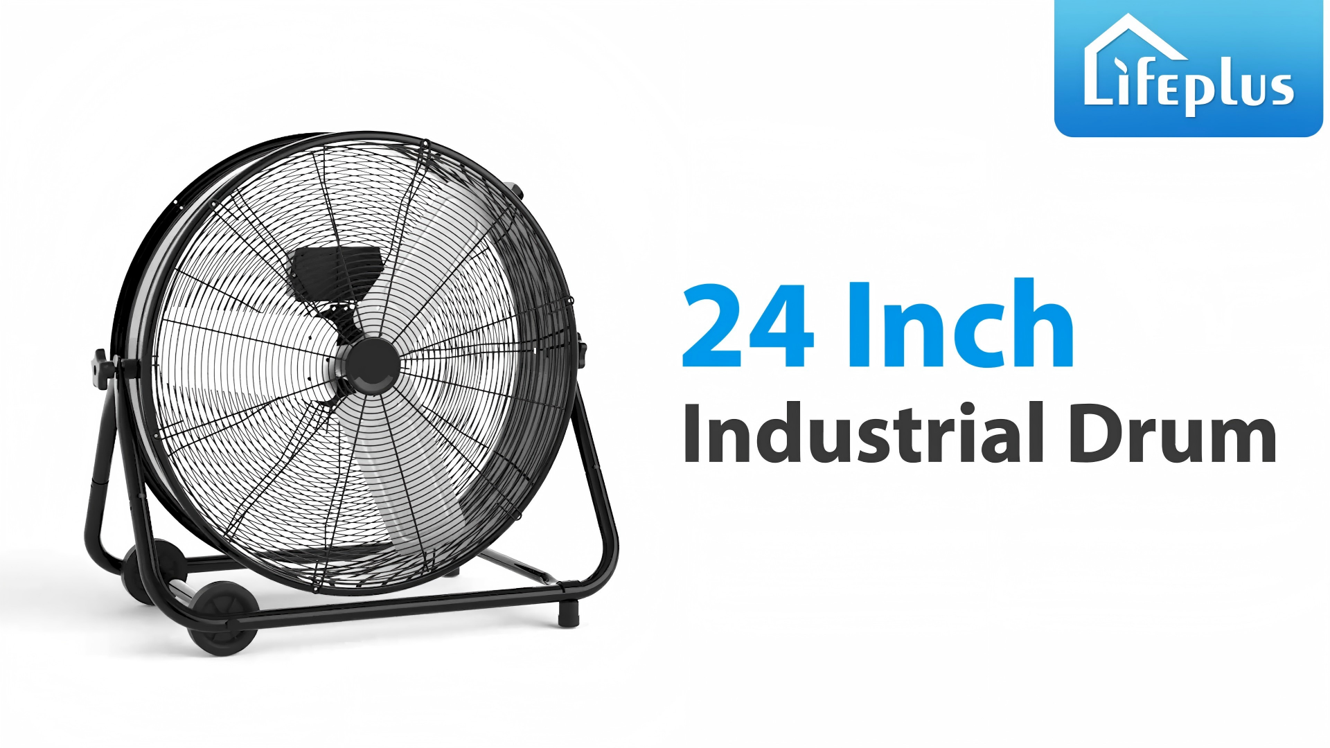 LifePlus 24 Inch Industrial Drum Fan, High Velocity 3 Speed Air ...