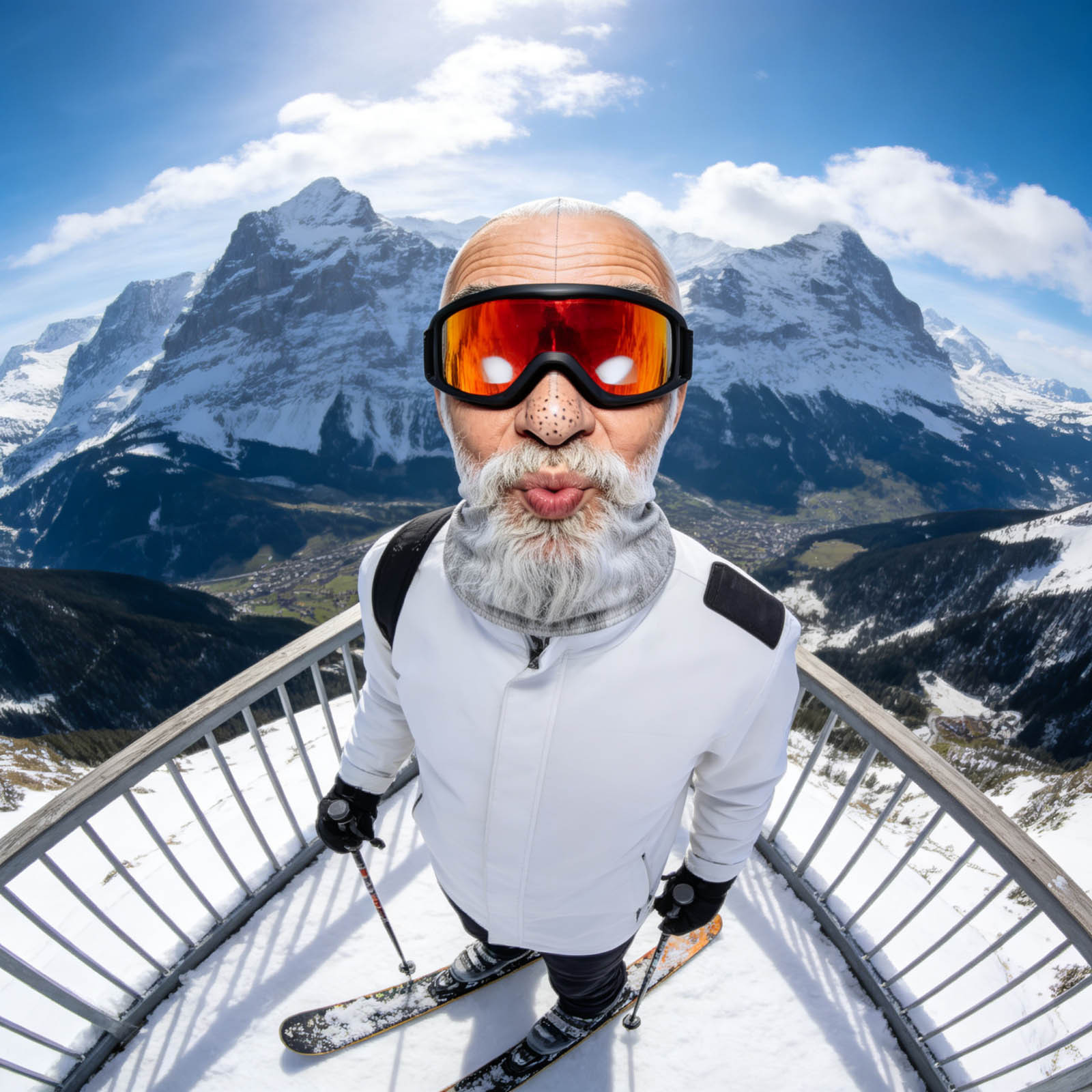 Old Man Ski Mask, Realistic Old Man Face Balaclava, Funny and ...