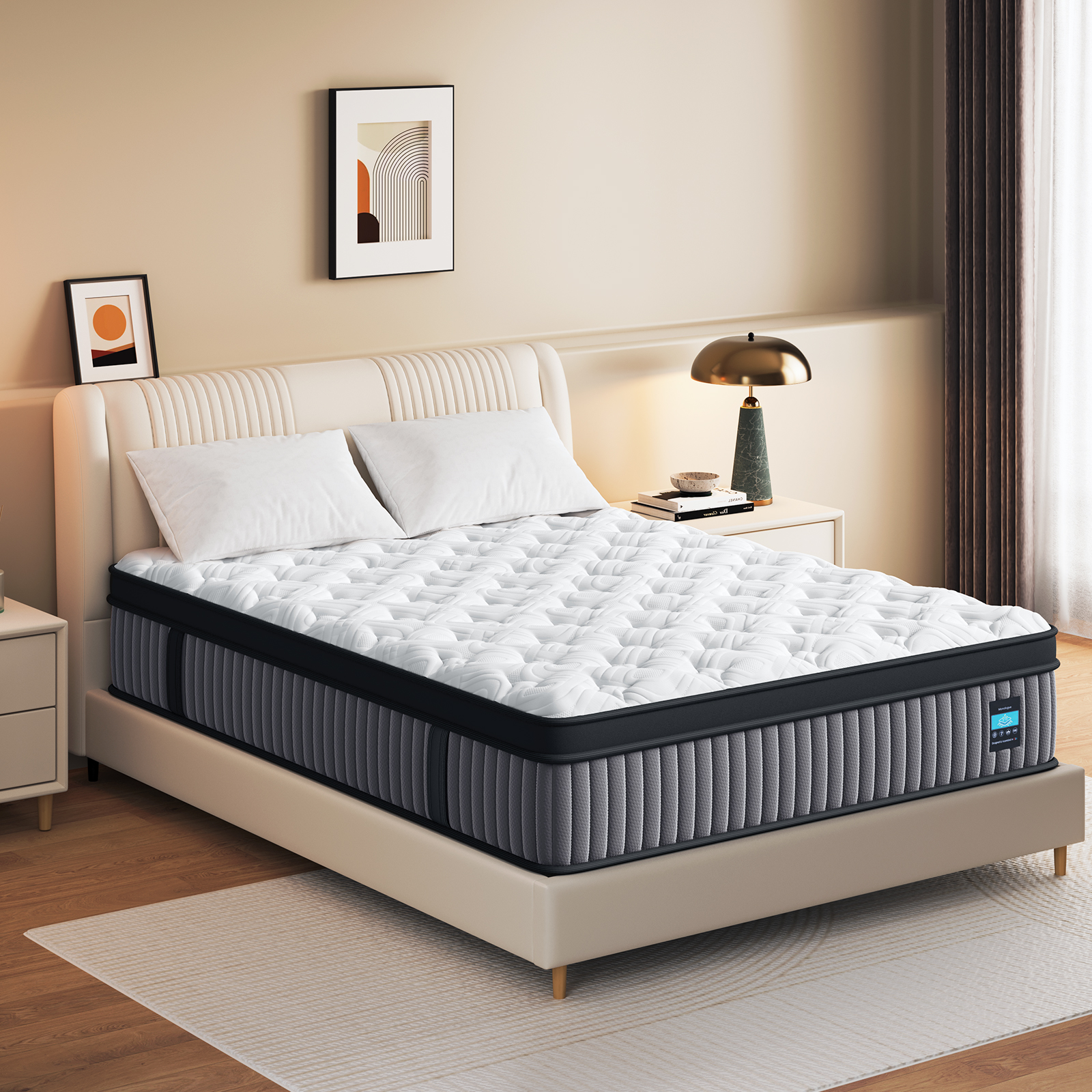 Sleepmax 12" Firm Full Hybrid Mattress, 365-Night Trial, Euro Top ...