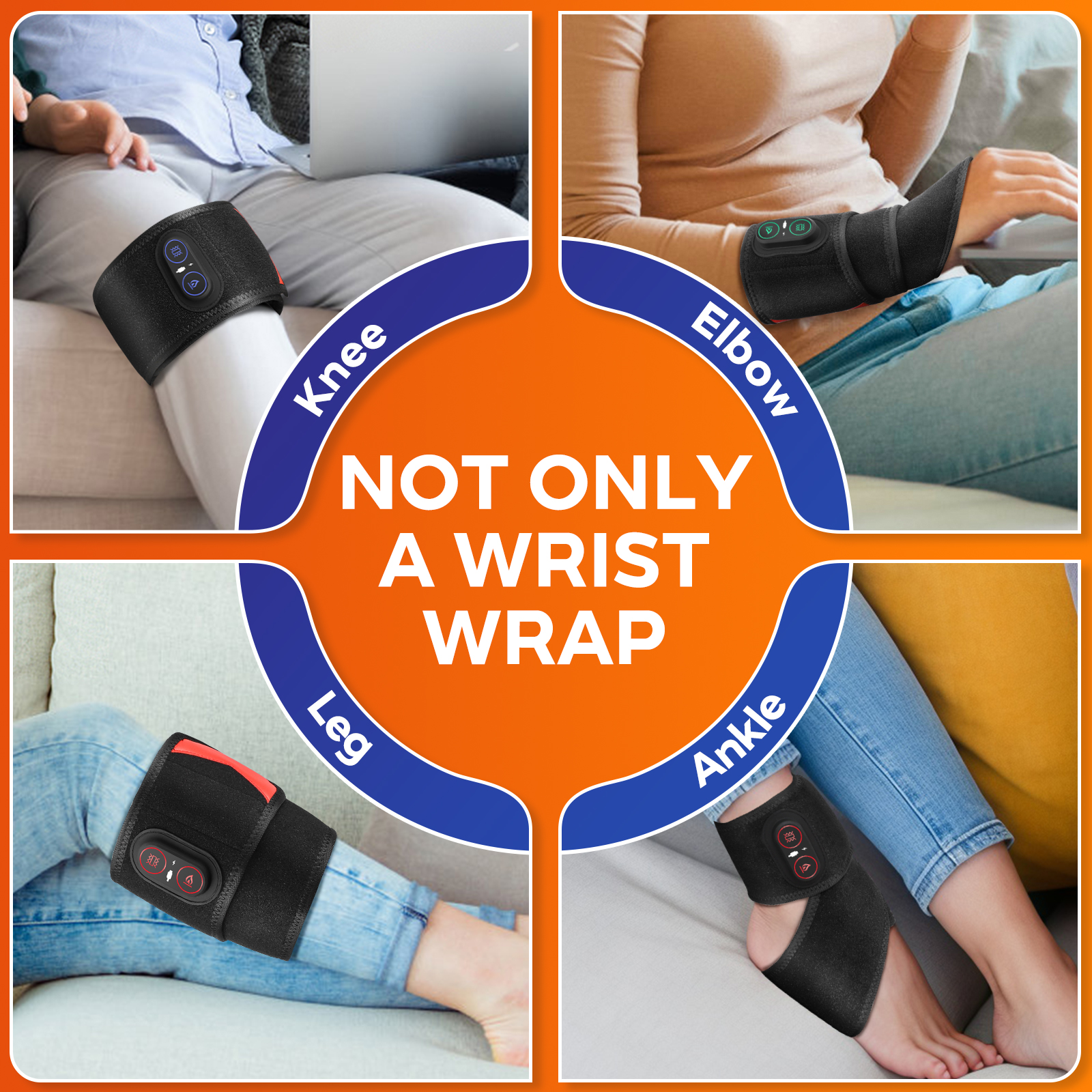 Wrist Heating Pad Massage, Heated Wrist Brace, Cordless Heating Pad ...