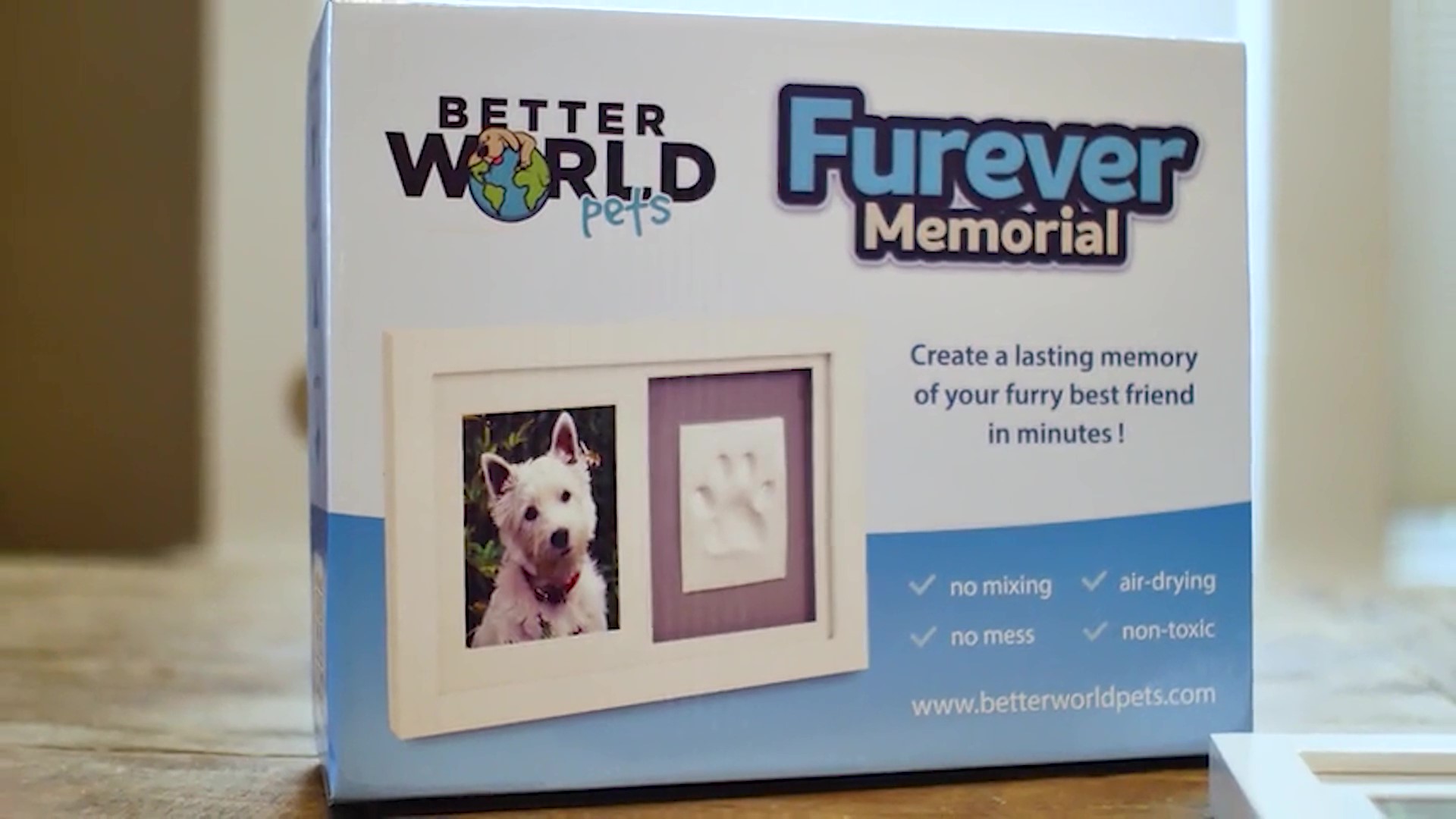 Better World Pets Furever Memorial Paw Print Keepsake Frame for Dogs ...
