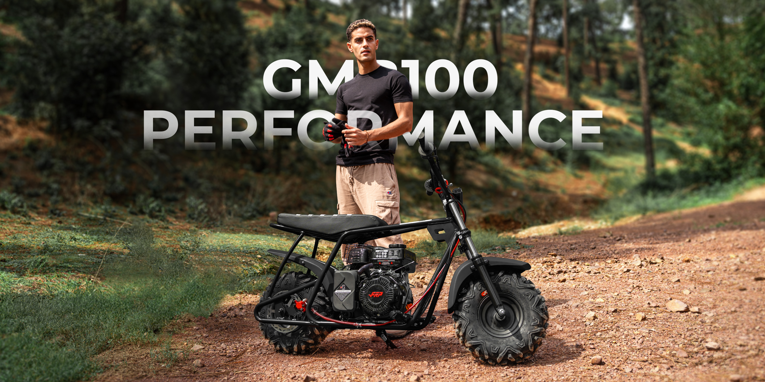 FRP GMB100 Performance 99cc Gas Powered Mini Dirt Bike, 28MPH Off-Road ...
