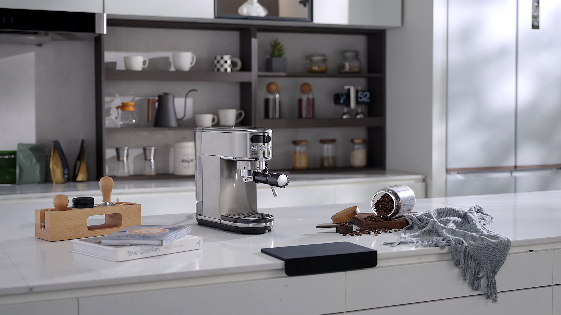 Neretva 20 Bar Automatic Espresso Machine, Compact Size, LED Display ...