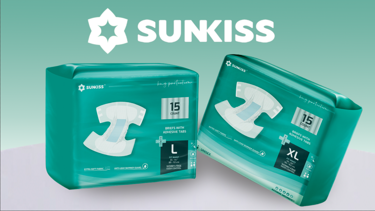 SUNKISS TrustPlus Adult Diapers, Incontinence Briefs with Tabs for Men and Women, Unisex, S/M ...