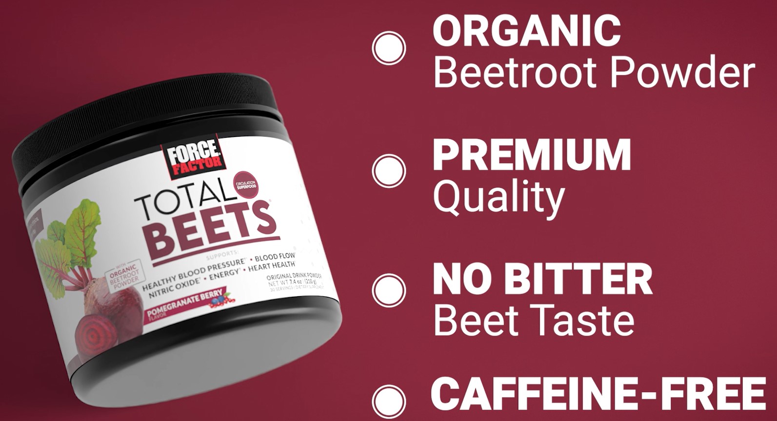 (3 pack) Force Factor Total Beets, Organic Beet Root Powder Beetroot Supplement for Heart Health ...
