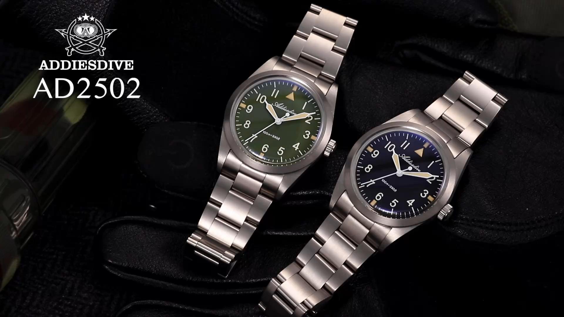 ADDIESDIVE Men's Titanium Diver Watch 100M Water Resistant, Japanese ...