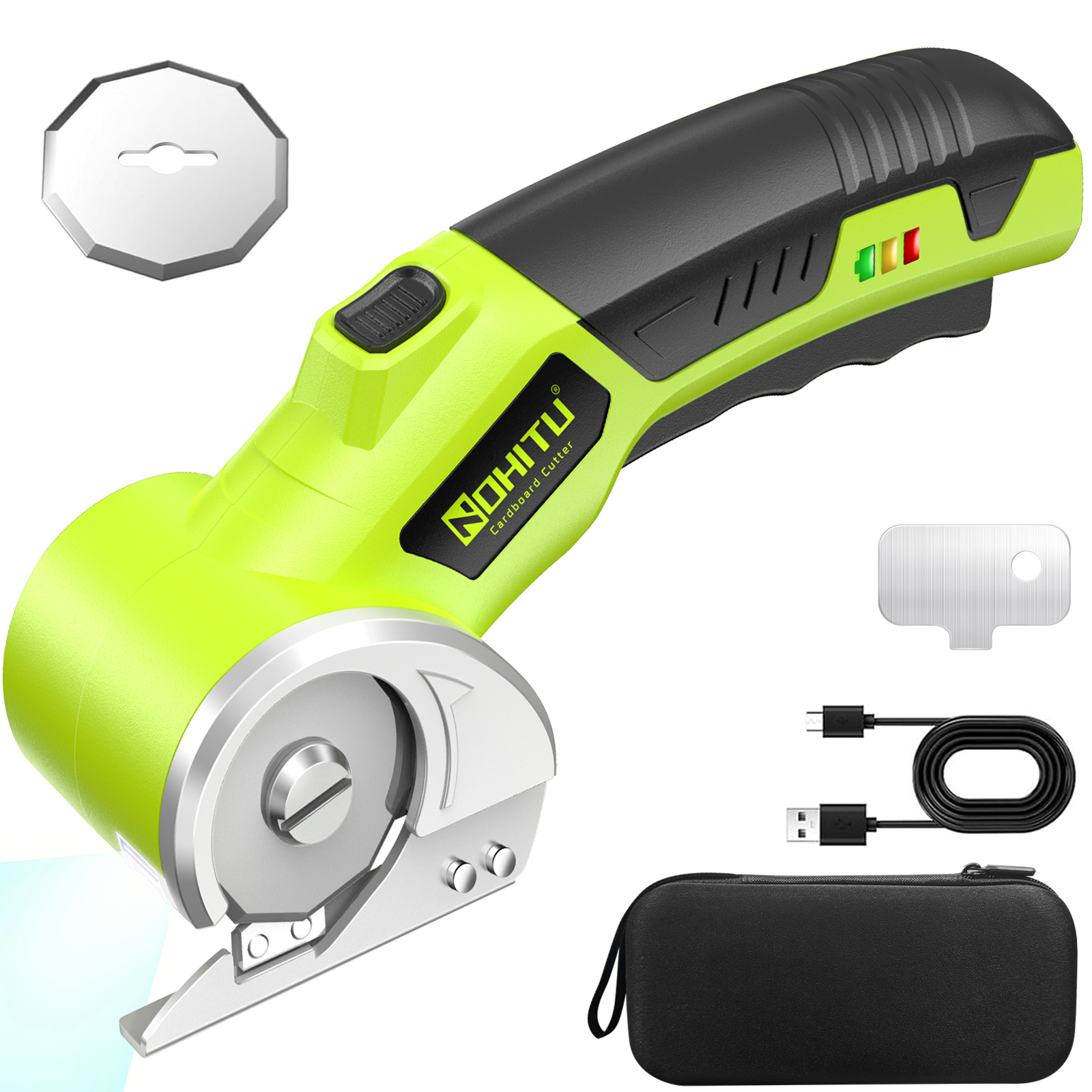 DaPlug Cordless Electric Scissors, 4V Rechargeable Cardboard Box Cutter ...