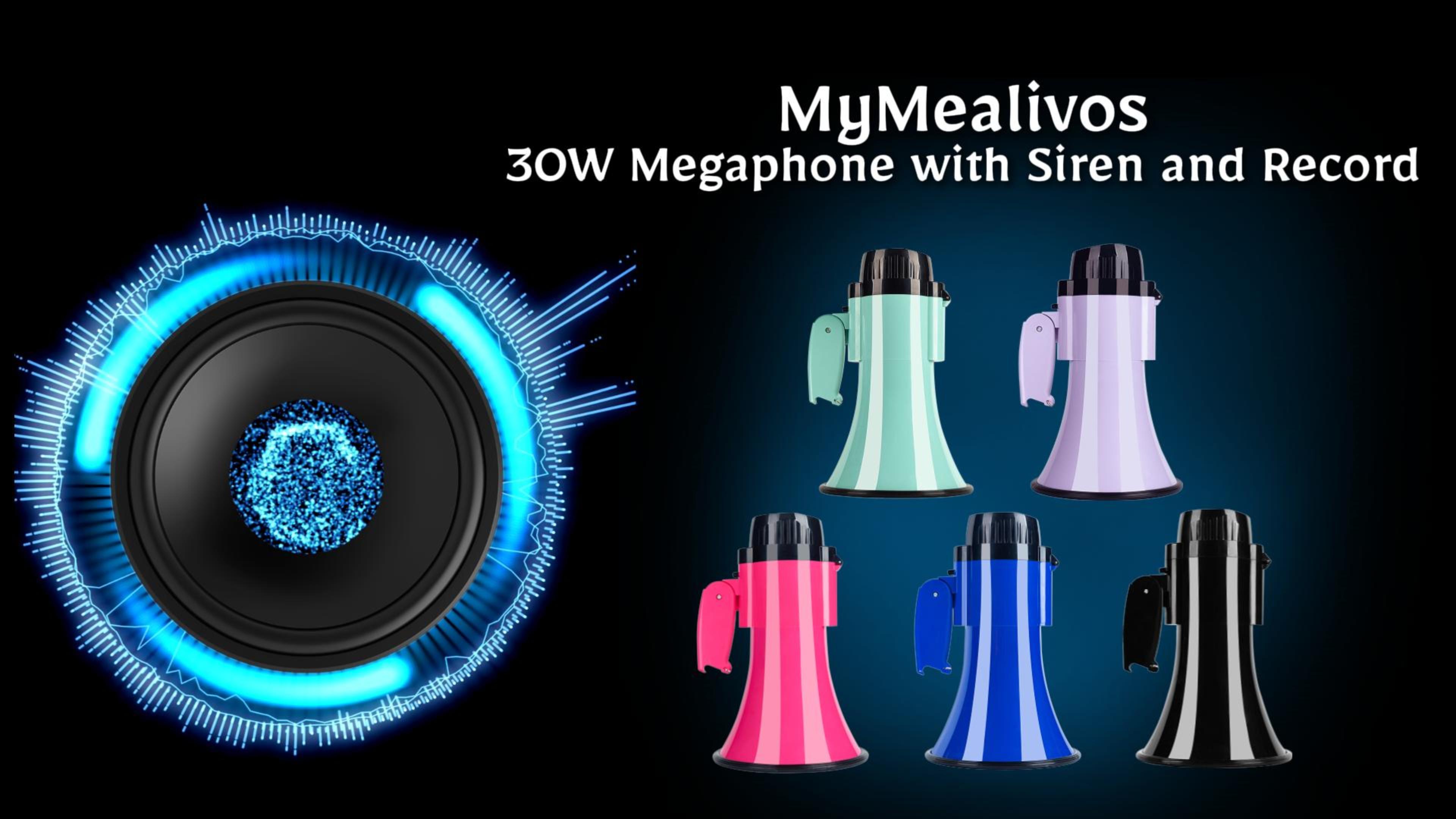 MyMealivos 30 watts ABS Material Power Portable Megaphone Bullhorn ...