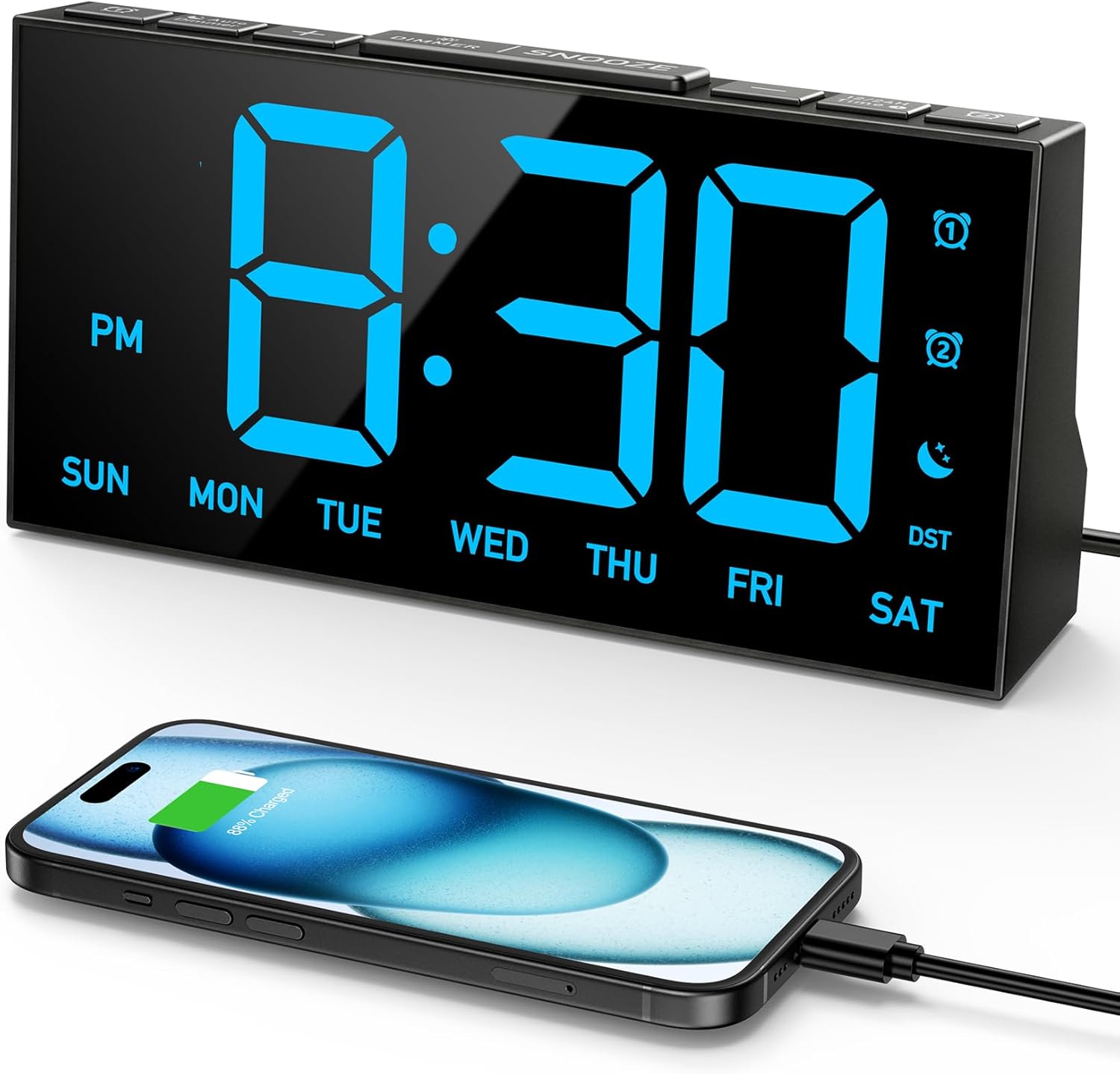 Mpow Alarm Clock for Heavy Sleepers, Digital Alarm Clock for Bedroom ...