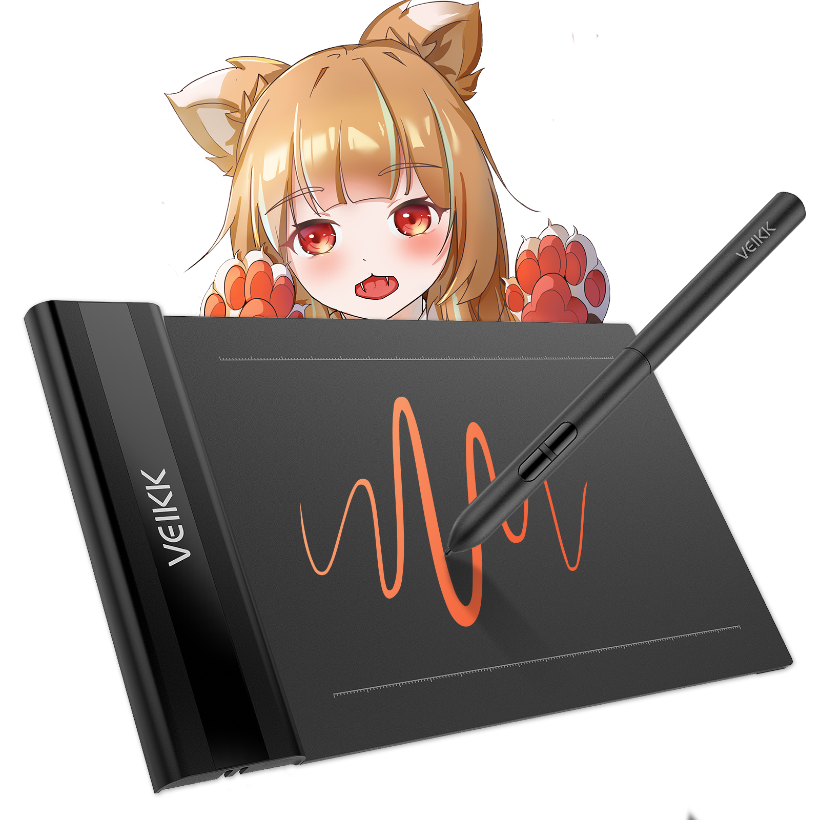 VEIKK S640 Ultra-thin 6x4 inch Digital Drawing Tablet for E-Learning ...