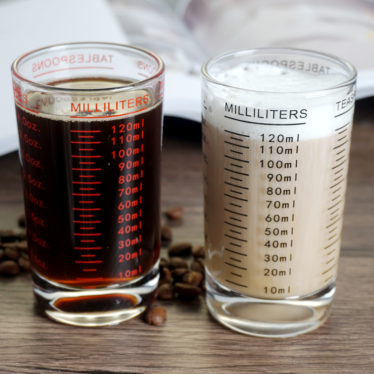 acdanc 4oz Shot Glass Measuring Cup, Heavyweight Glass, Black Lines ...