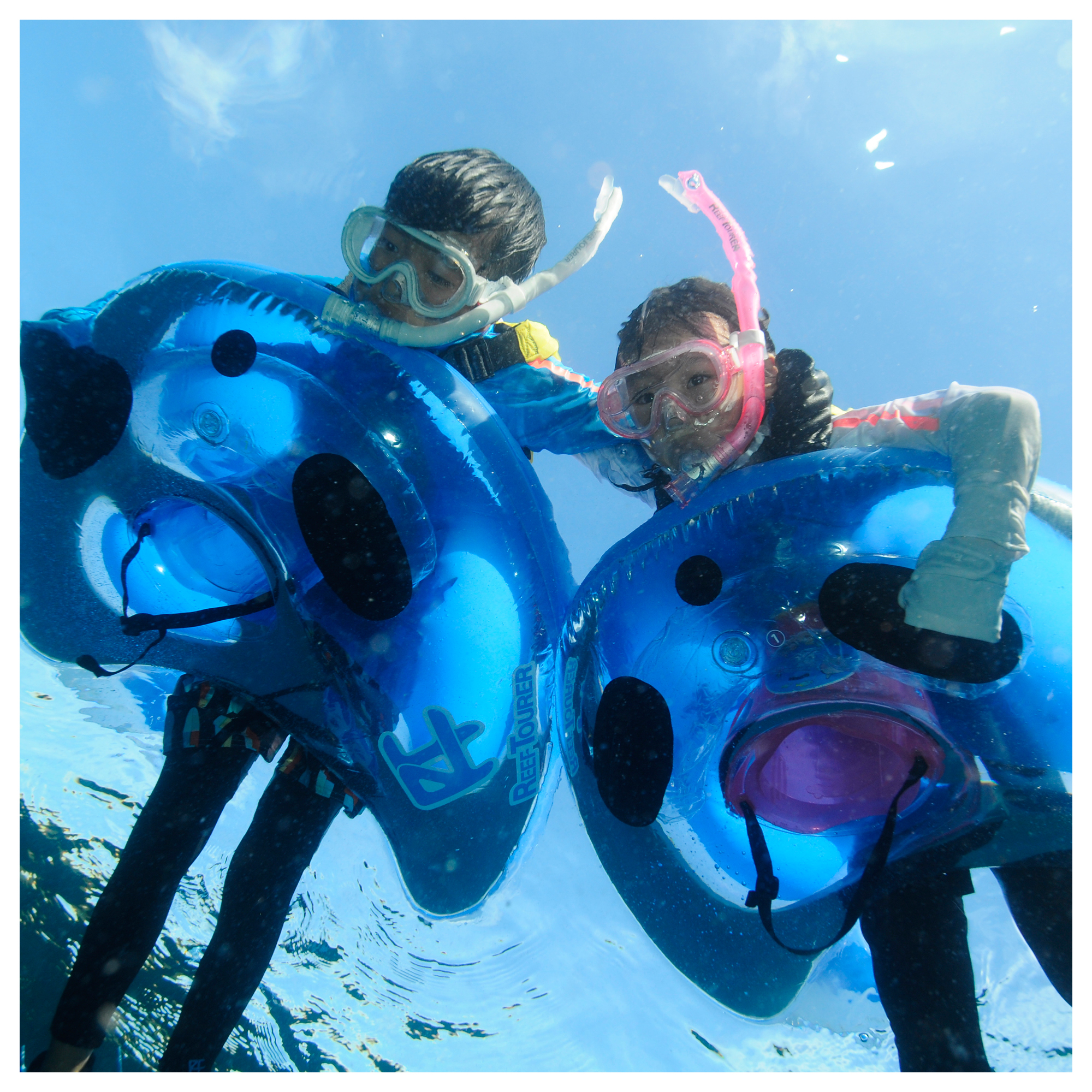 Reef Tourer Inflatable Snorkeling Float, Blue with Support Handles ...