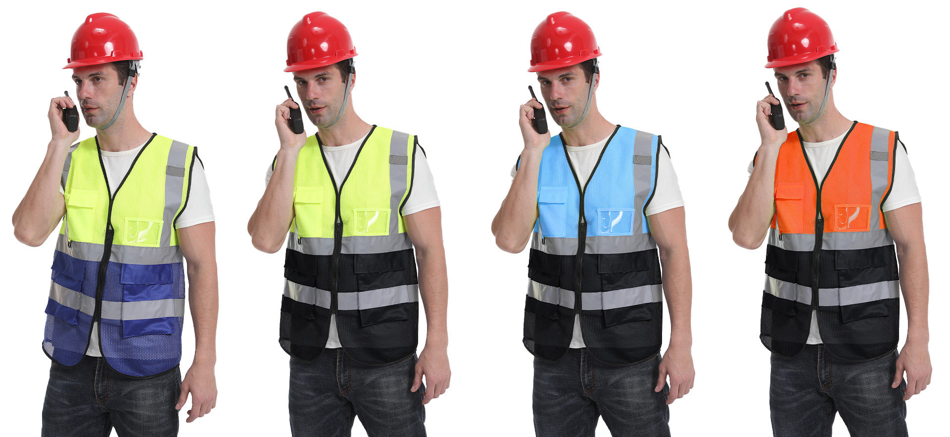 BeautyWill Class 2 High Visibility Safety Vest, 5 Pockets Mesh ...
