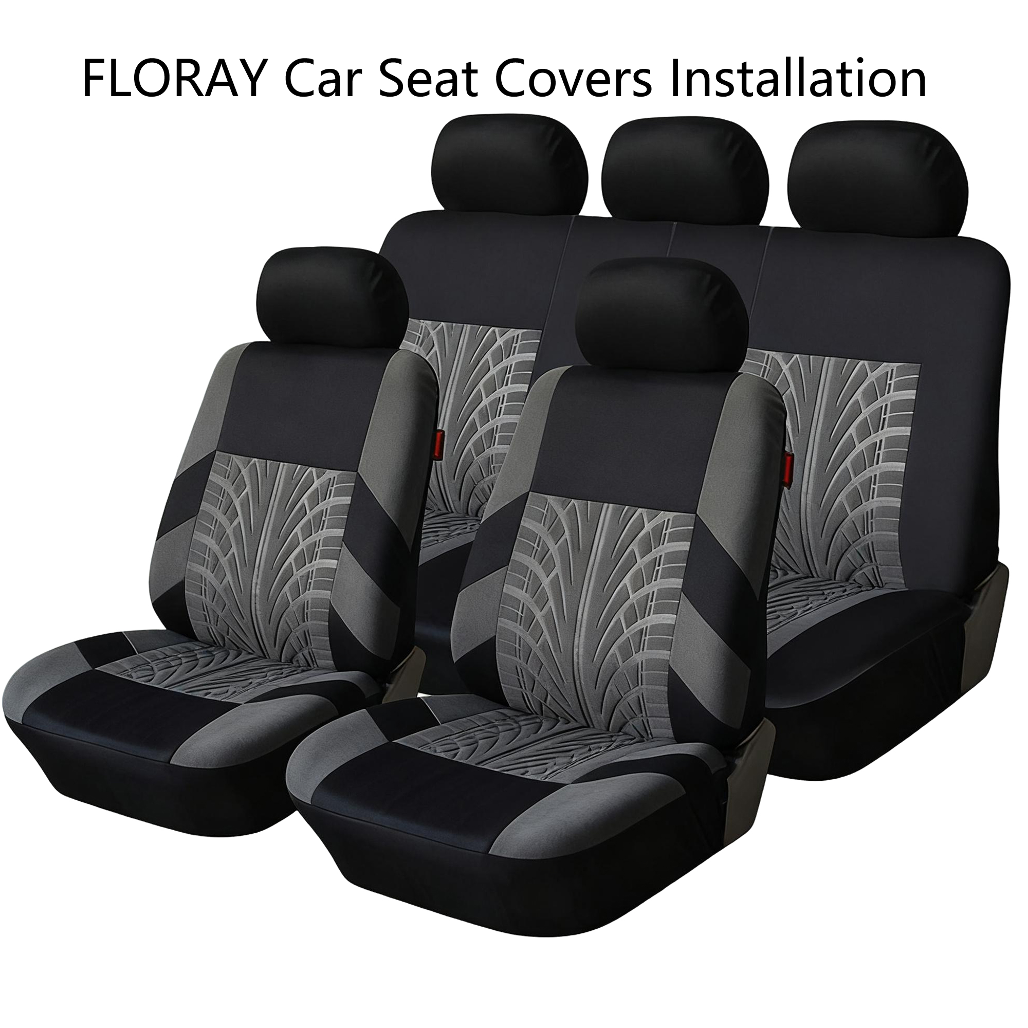 FLORAY 9-Piece Car Seat Covers Full Set - Airbag Safe, Thickened ...