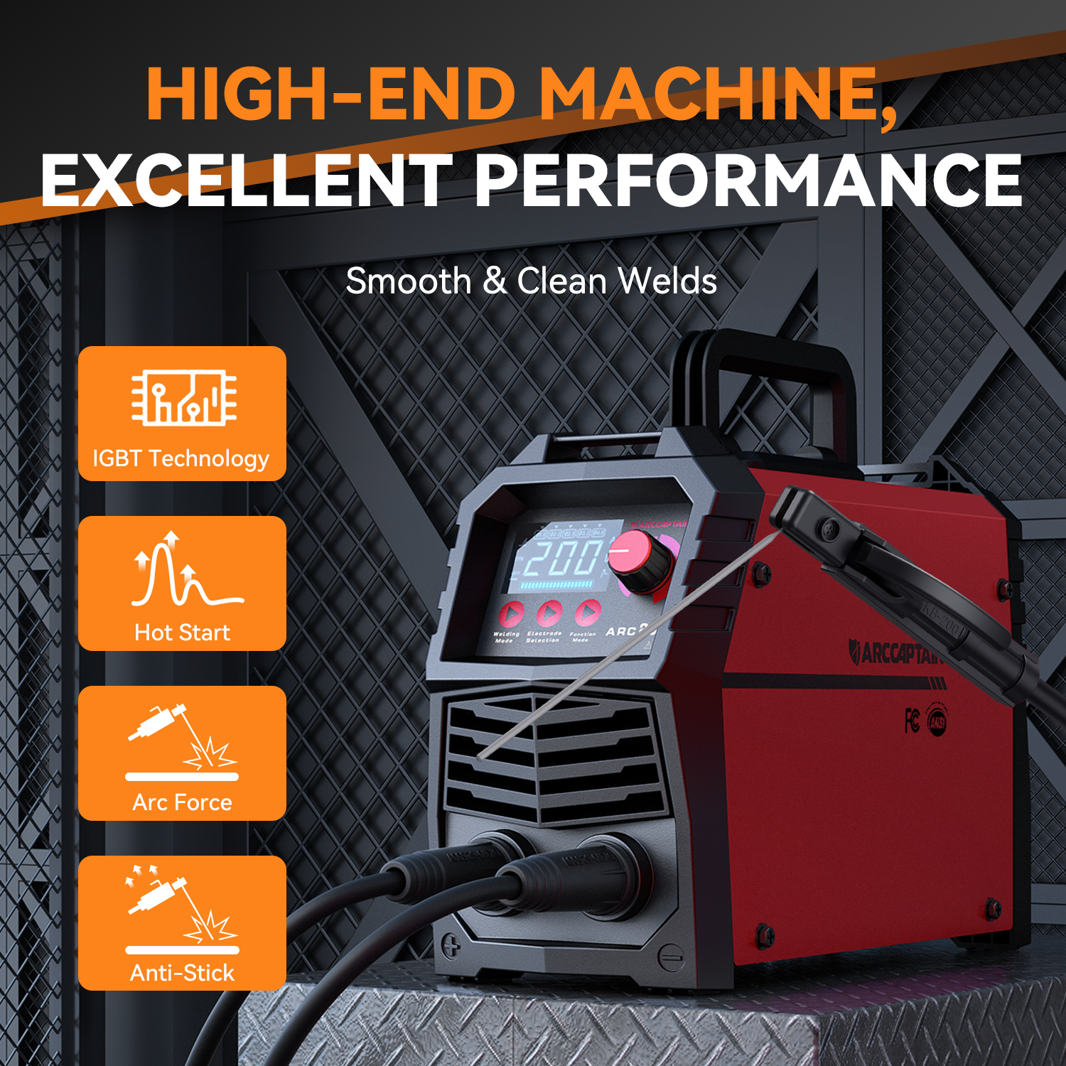 ARCCAPTAIN Stick Welder, 200Amp ARC Welding Machine, 110V/220V IGBT ...