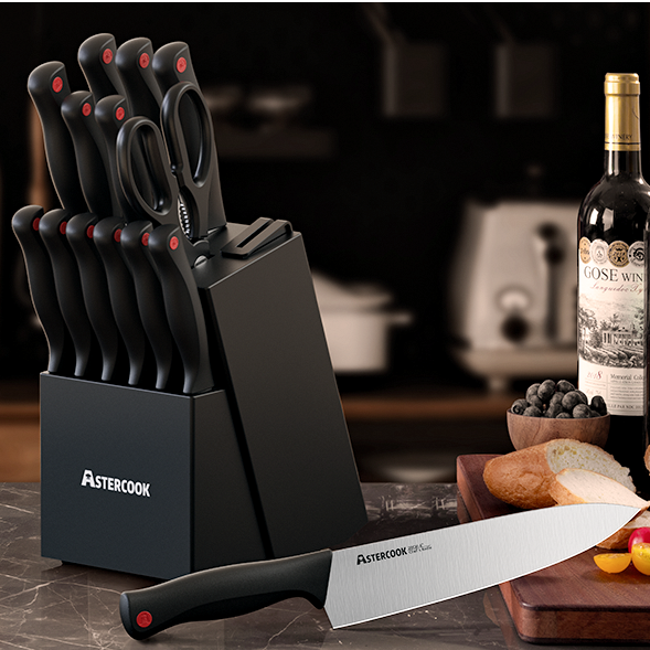 Astercook 14-Piece Kitchen Knife Set High Carbon German Stainless Steel ...