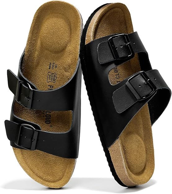 Project Cloud Mens Sandals 100% Genuine Leather with Memory Foam - Flip ...