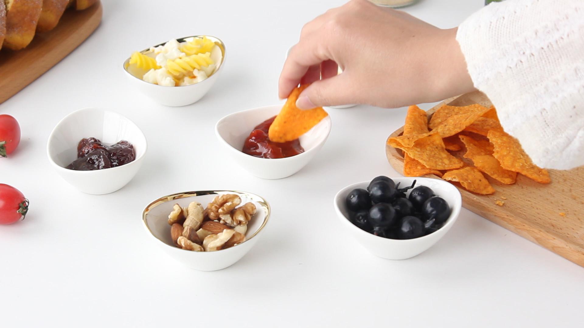 XINLTC 12 Pack Ceramic White Dipping Bowls, 1.7oz Soy Sauce Dish, 3 ...