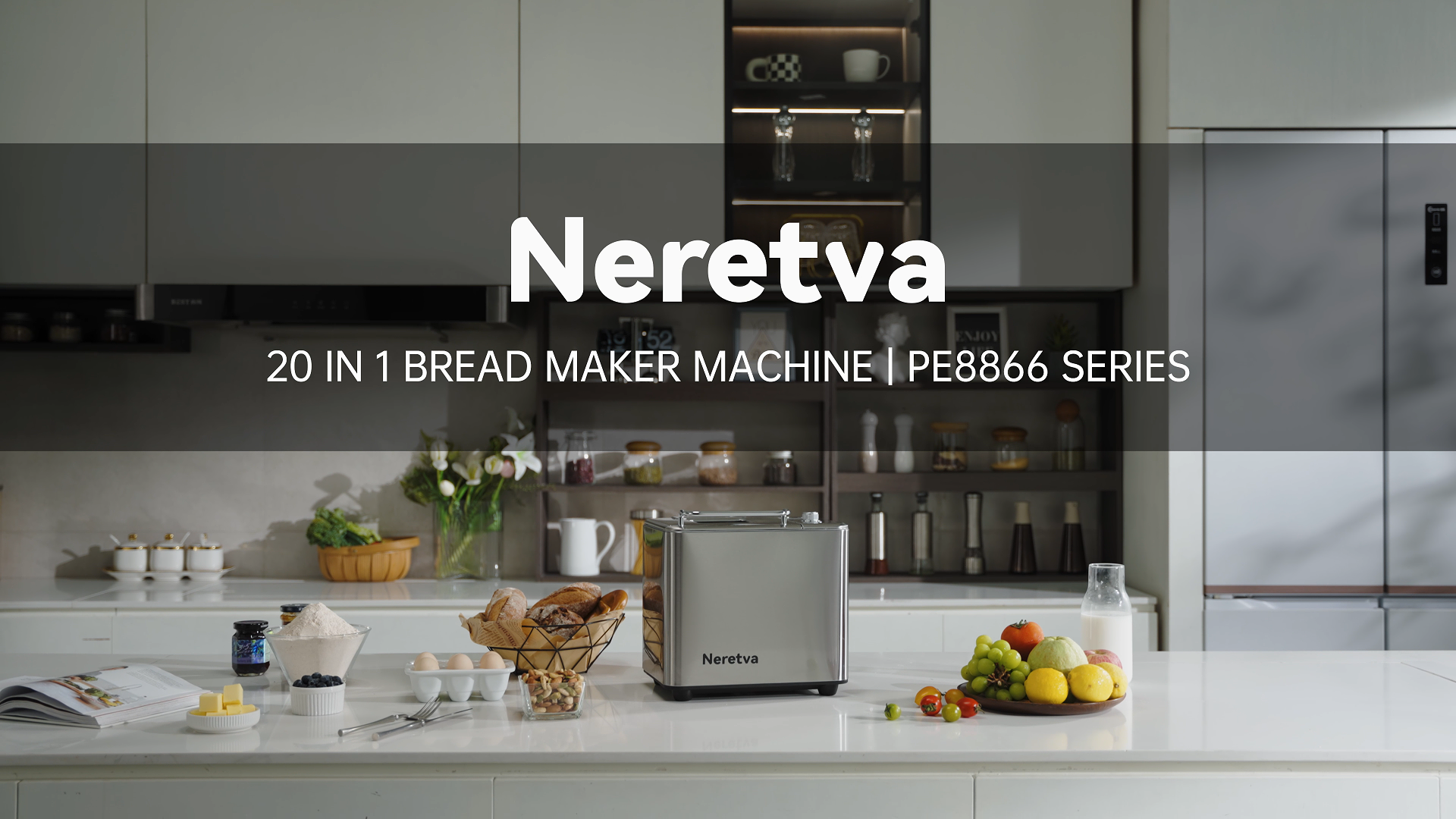 Neretva Bread Maker, 20-in-1 Automatic Bread Machine, Dual Heaters ...