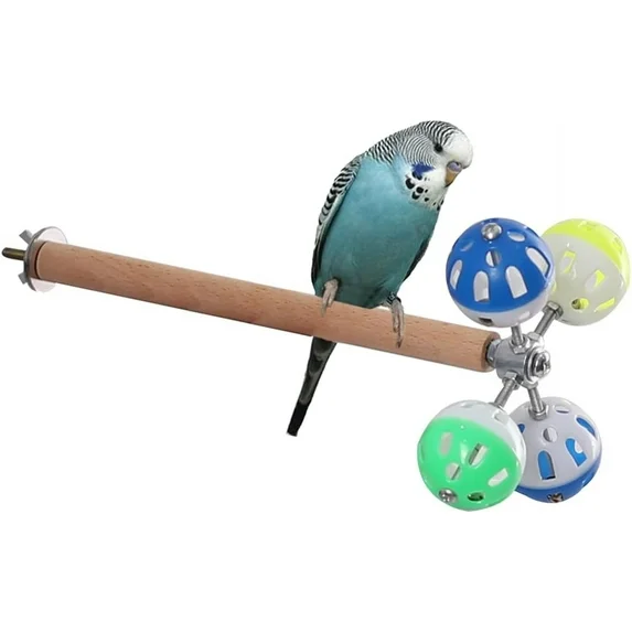 Halinfer Bird Stand Perch Toy with Rotating Balls, Small Bird Toy for ...