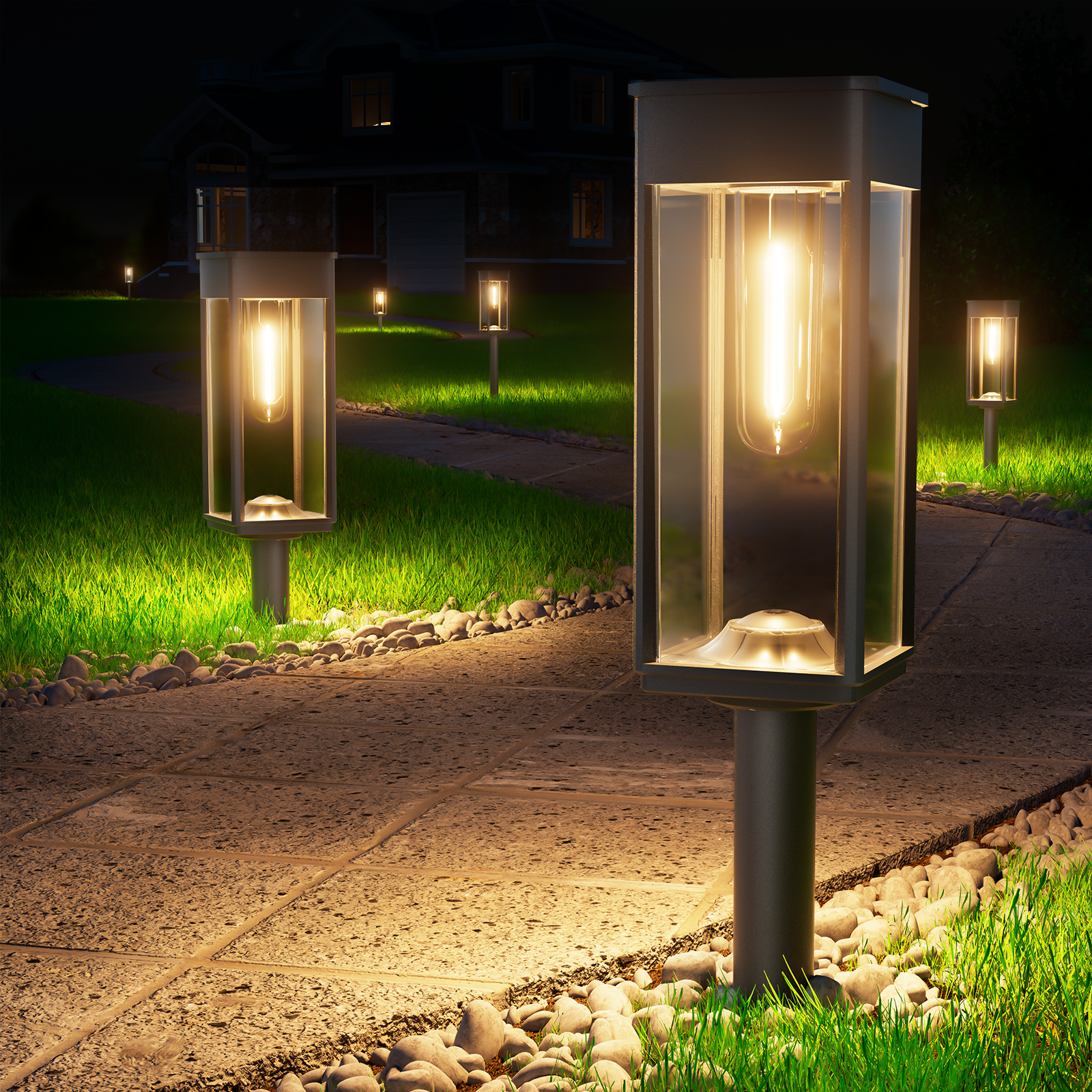 BITPOTT, Solar Pathway Lights, 8 Pack, Outdoor Waterproof IP65 ...